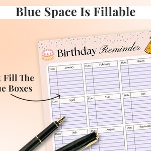 Birthday Checklist Printable Tracker Template, Reminder, Journal ...