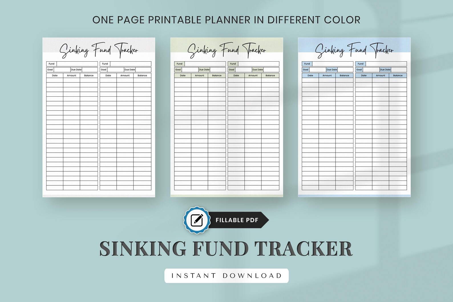 Fillable Sinking Fund Tracker, Printable Savings Goal Sheet (PDF) - Etsy