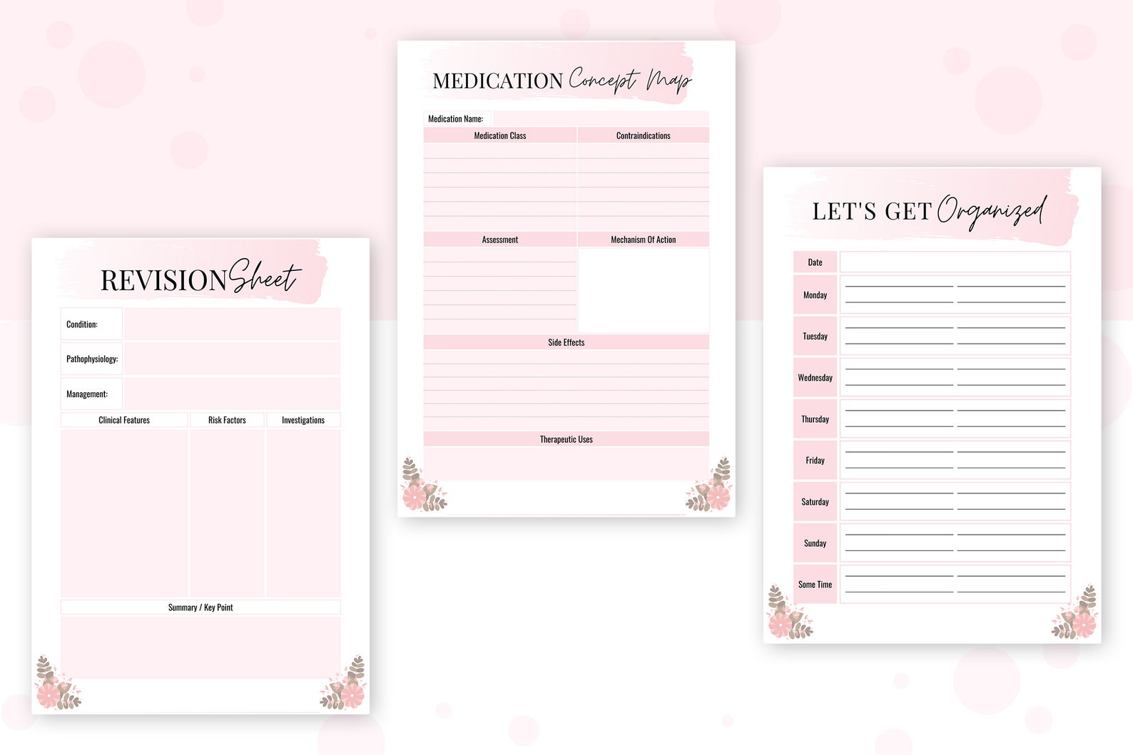 Nursing School Planner: Study Guide, Notes & Clinical Organizer ...