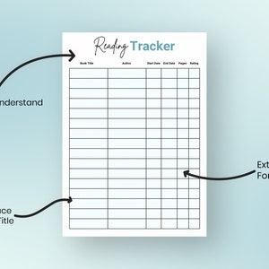 Reading Log Printable Planner Template, Kids, Books, Homeschool ...