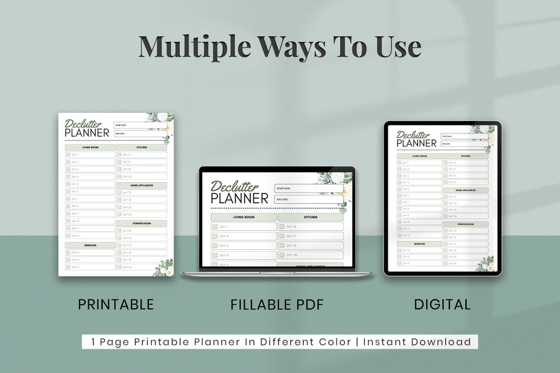 Declutter Checklist Printable Editable Declutter Challenge - Etsy