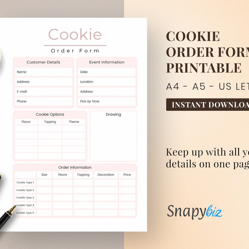 Cookie Order Form - Etsy