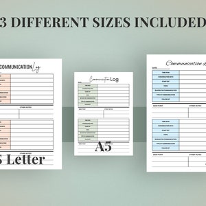 Editable Client Communication Log, Printable Template, Custom Phone ...