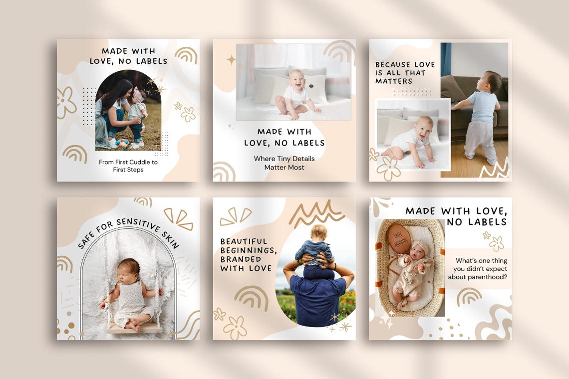 Baby Instagram Post Templates, Editable Canva Designs for New Parents ...