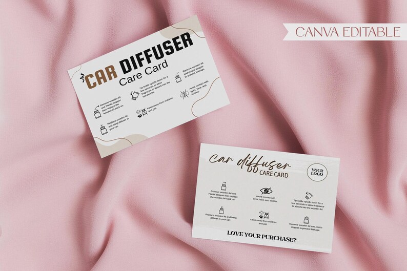 Editable Car Diffuser Care Guide Canva Template, Printable User Safety ...