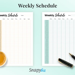 Half Hour Weekly Schedule Editable Half Hour Weekly Schedule - Etsy