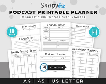 Podcast Planner Digital Printable Podcast Content Planner Podcast ...