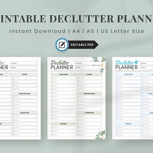 Declutter Checklist Printable, Editable Declutter Challenge Planner, 30 ...