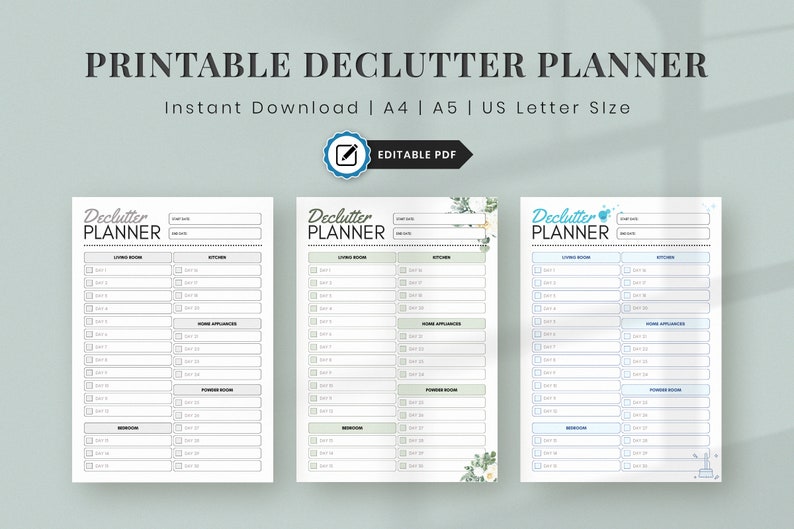 Declutter Checklist Printable Editable Declutter Challenge - Etsy
