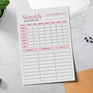 Printable Weekly Salah Tracker, Daily Salah Log, Islamic Prayer Planner ...
