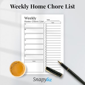 Printable Home Chore List PDF Printable Cleaning Schedule Printable ...