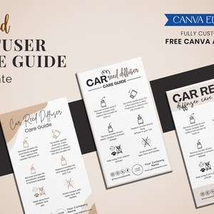Car Reed Diffuser Care Guide Template: Printable Canva Instructions ...