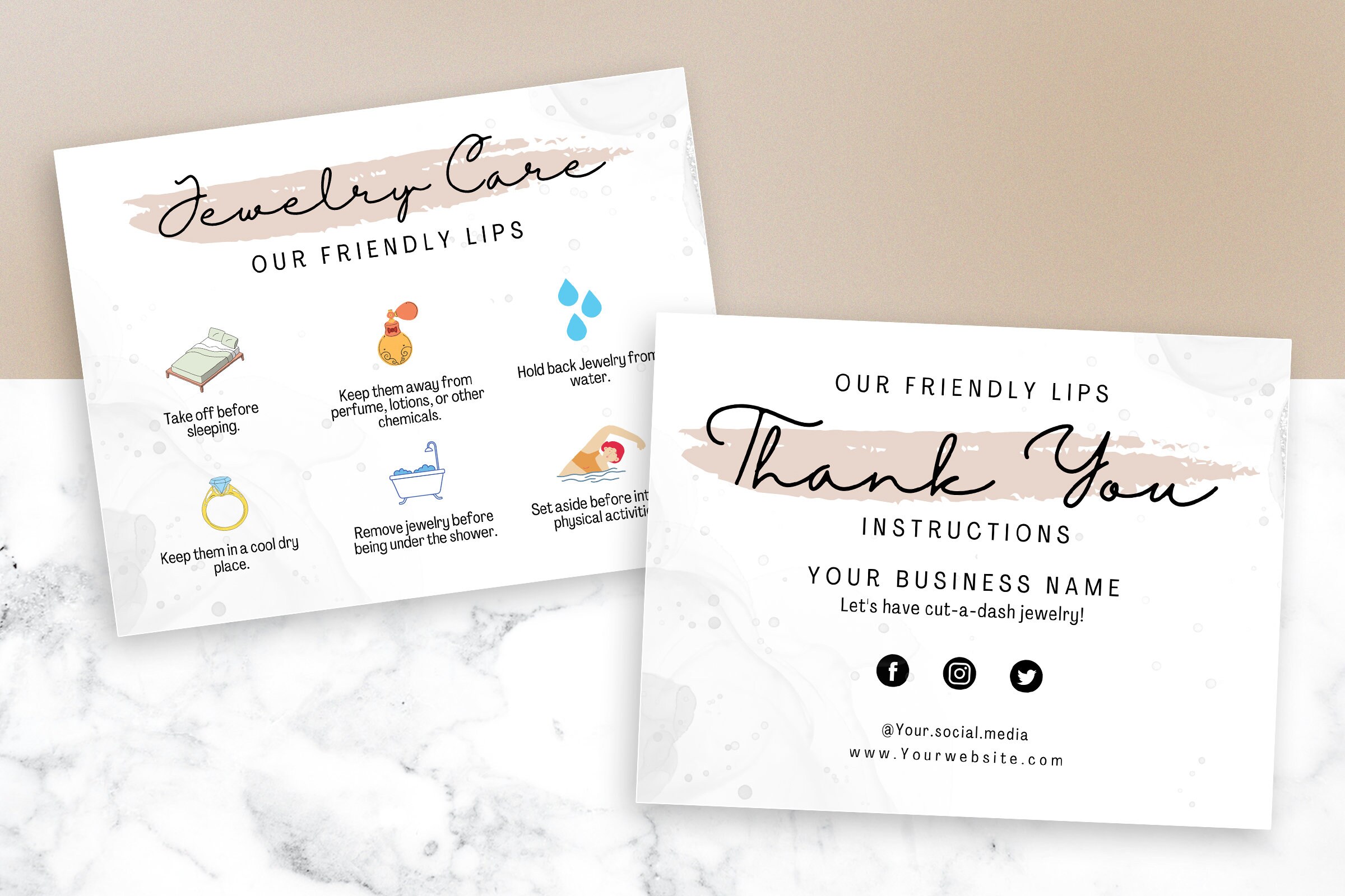 Printable Jewelry Care Card Editable Jewelry Care Card - Etsy