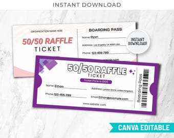 Editable Raffle Ticket Template Printable Raffle Ticket Surprise ...