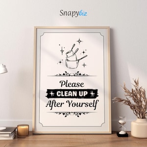Please Clean up After Yourself, Printable Cleaning Sign for Kitchen ...