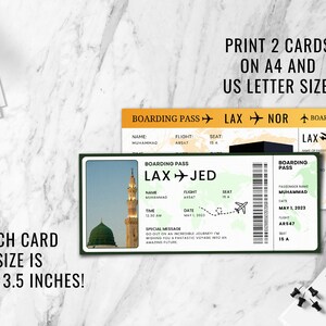 Umrah Boarding Pass, Editable Hajj Boarding Pass, Hajj Plane Ticket ...
