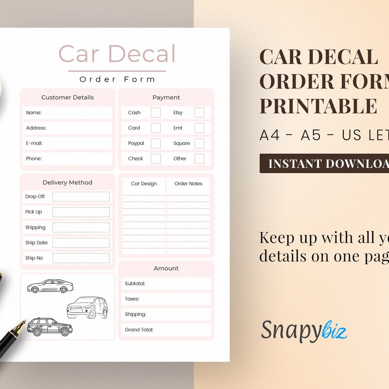 Decal Order Form - Etsy