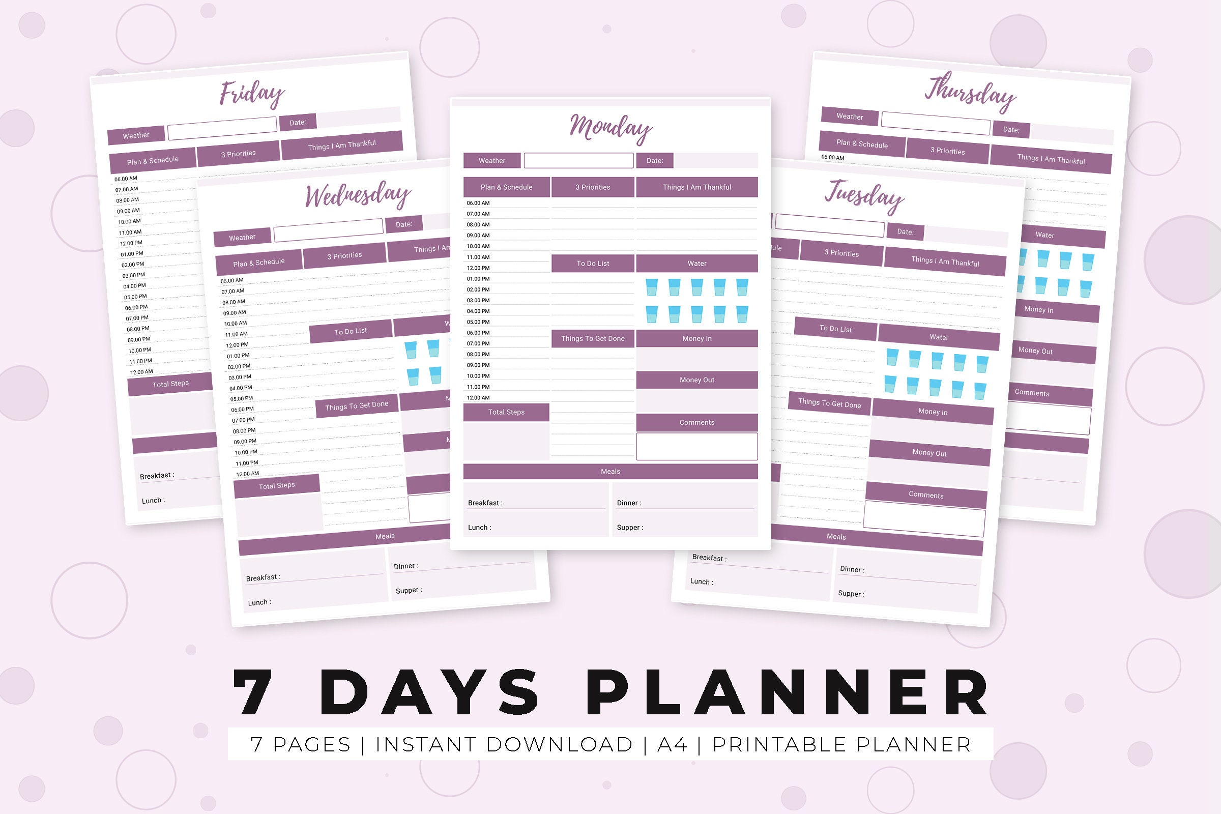 7 Day Planner Digital Day Planner Daily Planner Goodnotes - Etsy UK