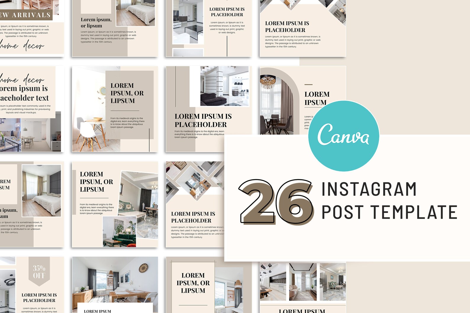 Interior Design Post Home Decor Instagram Template Post - Etsy