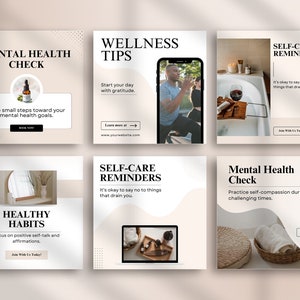 Wellness Instagram Post Template Health Social Media Template Fitness ...