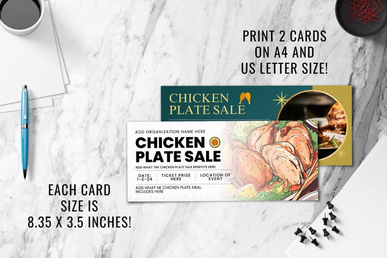 Chicken Plate Sale Ticket Template, Chicken Plate Sale Fundraiser ...
