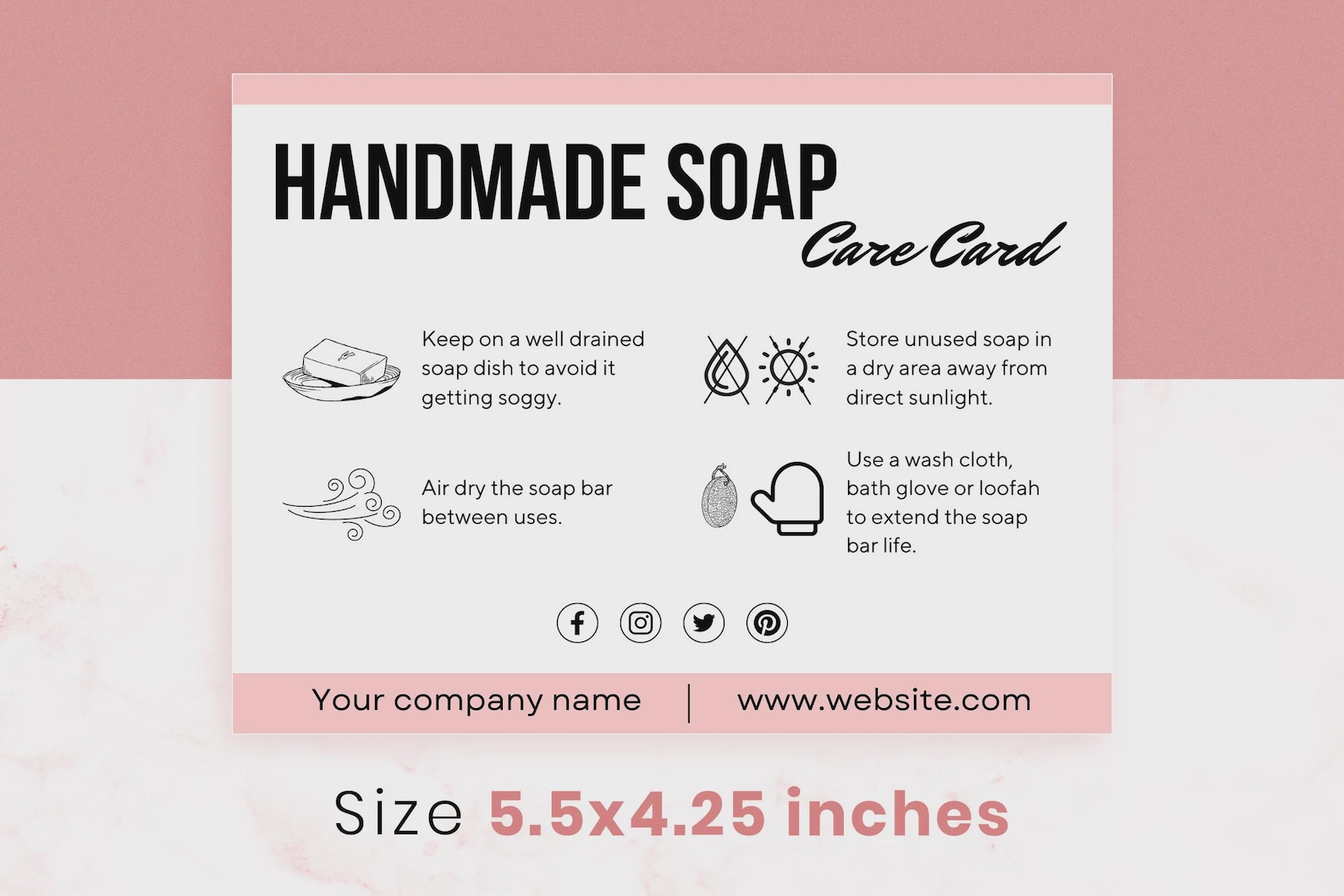Printable Soap Care Card Template: Canva Editable Design - Etsy