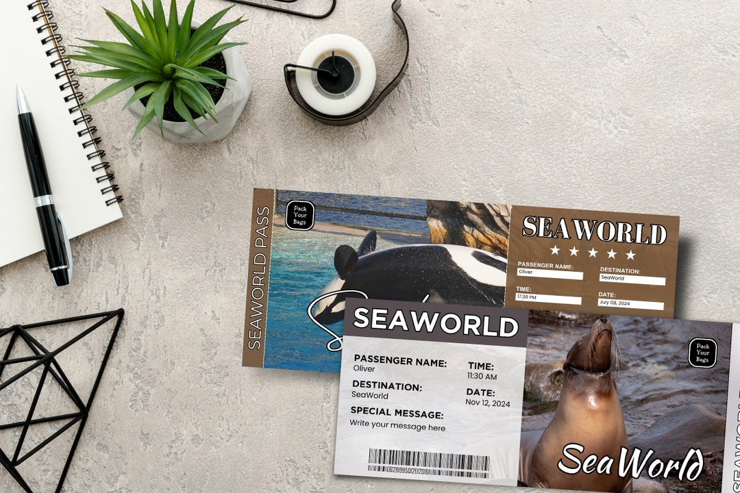 Editable SEAWORLD Surprise Trip Reveal Gift Template, Printable DIY ...