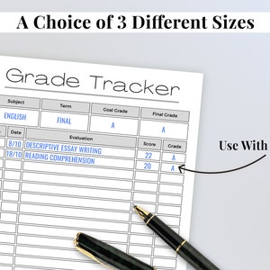 Printable Grade Tracker for Students Grade Tracker Student Grade ...