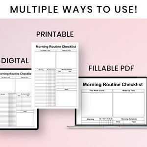 Fillable Printable Morning Routine Checklist, Printable Daily Routine ...