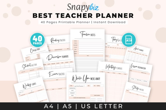Best Teacher Planner Planner for Teachers Teacher Planner - Etsy