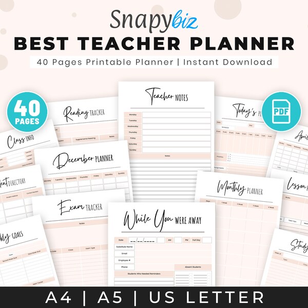 Teacher Planner Printable - Etsy