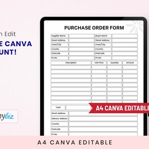 Order Form Editable, Order Tracking, Business Forms, Canva Templates ...