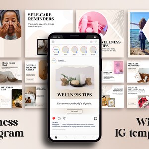 Wellness Instagram Post Template Health Social Media Template Fitness ...