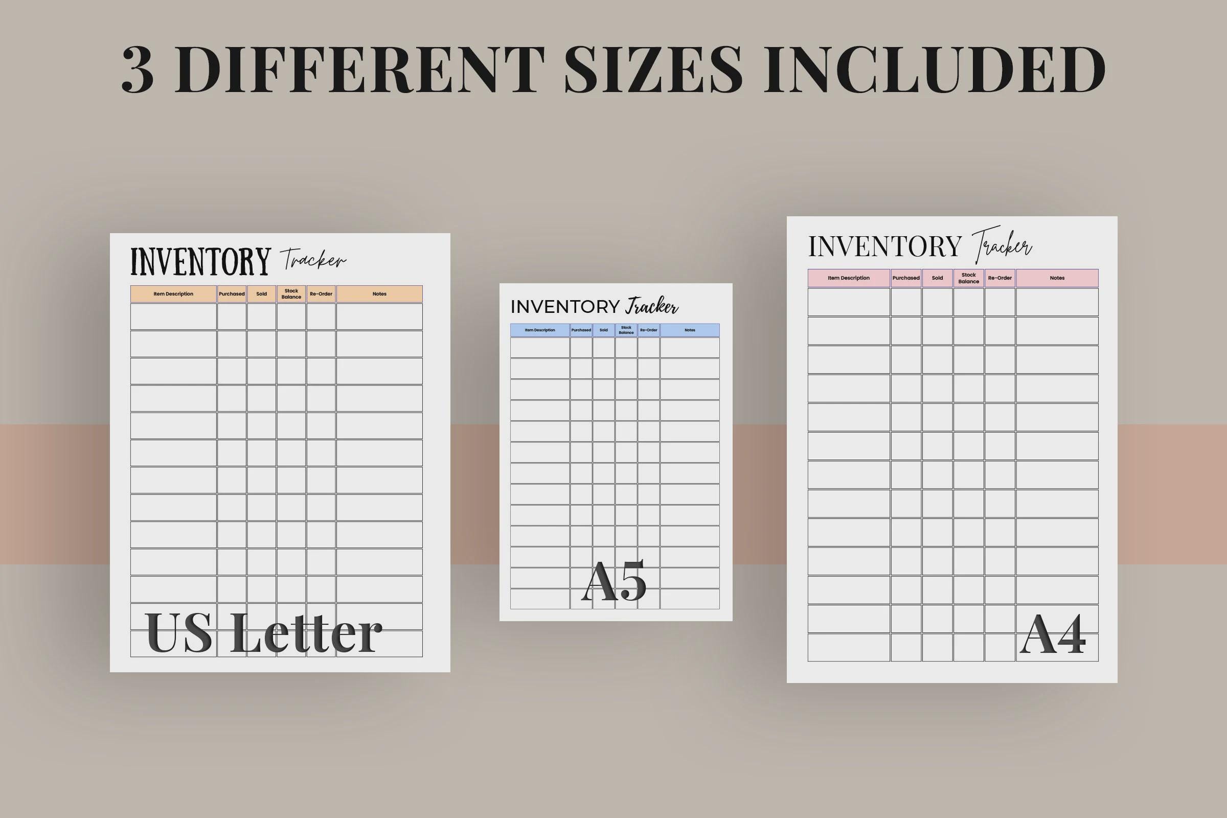 Editable Inventory Tracker, Printable Business Product Inventory List ...
