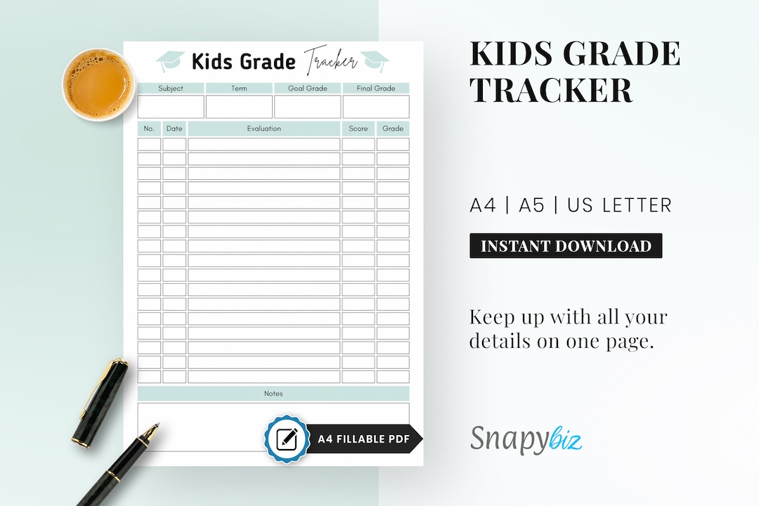 Grade Tracker, Grade Book, Teacher Grade Book, Homeschool Gradebook ...
