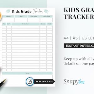 Grade Tracker, Grade Book, Teacher Grade Book, Homeschool Gradebook ...