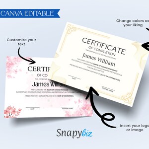 Minimalist Certificate of Completion Template, DIY Award (canva ...