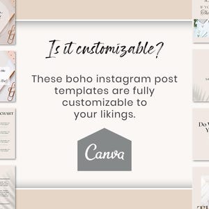 Boho Instagram Canva Templates: Social Media Content Creator Bundle ...