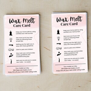 Editable Wax Melt Care Card Canva Template Customizable Wax Melt Safety ...