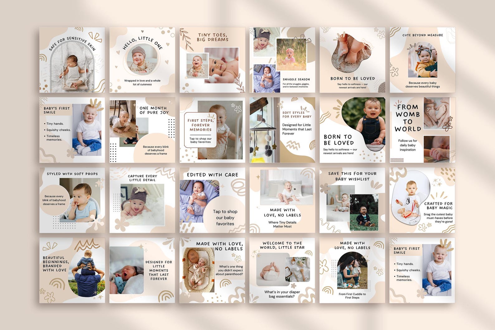 Baby Instagram Post Templates, Editable Canva Designs for New Parents ...