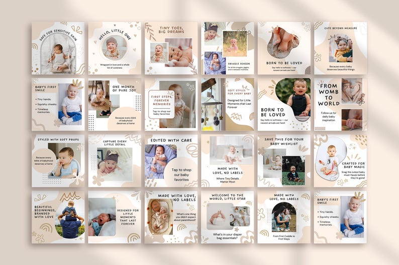 Baby Instagram Post Templates, Editable Canva Designs for New Parents ...