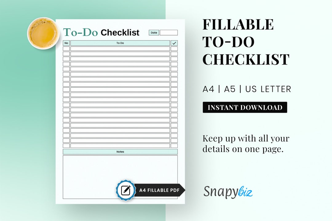 Editable to Do Checklist Printable Planner Pdf, Checklist Printable Pdf ...