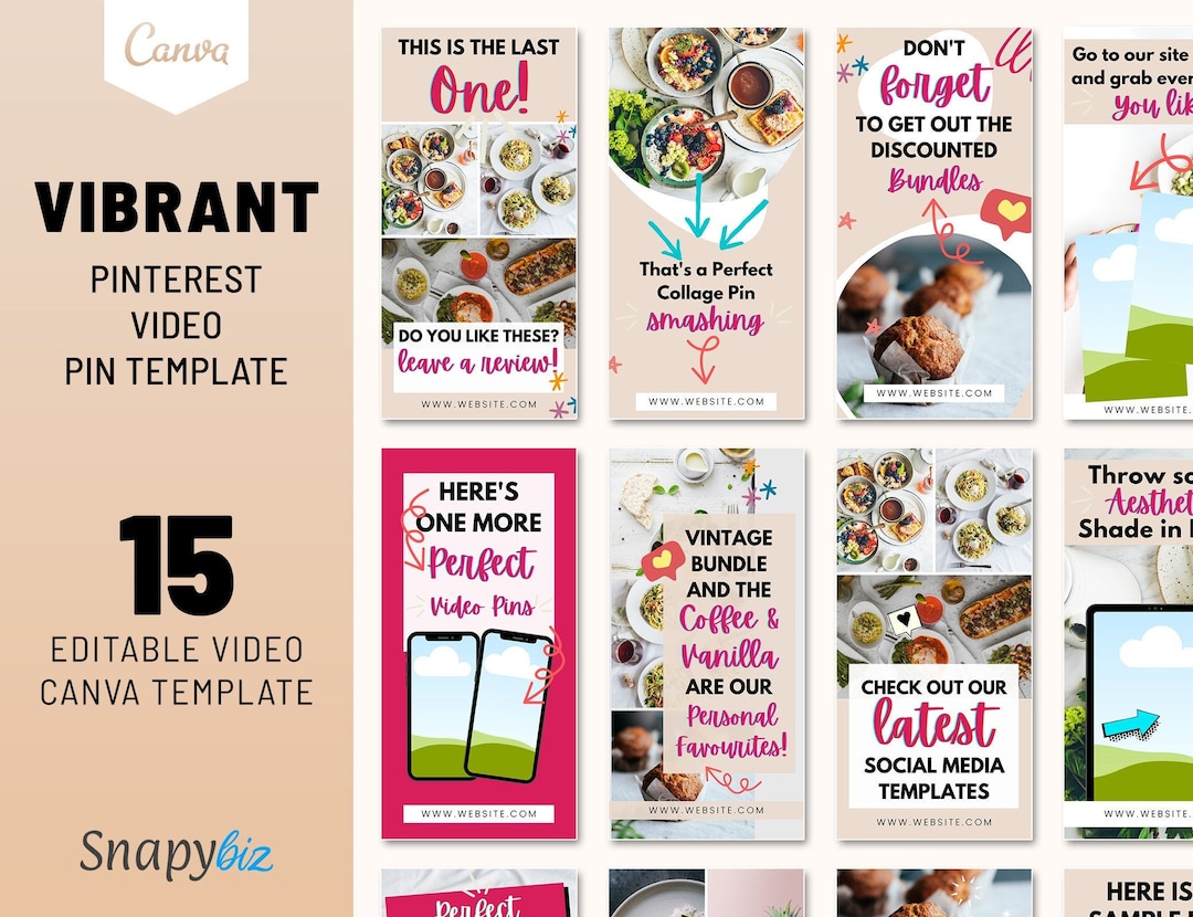 Editable Pinterest Pins Template, Canva Template Customizable Template ...