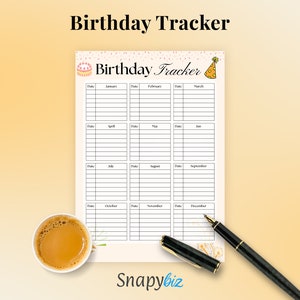Printable Birthday List, Editable Birthday Planner, Birthday Reminder ...