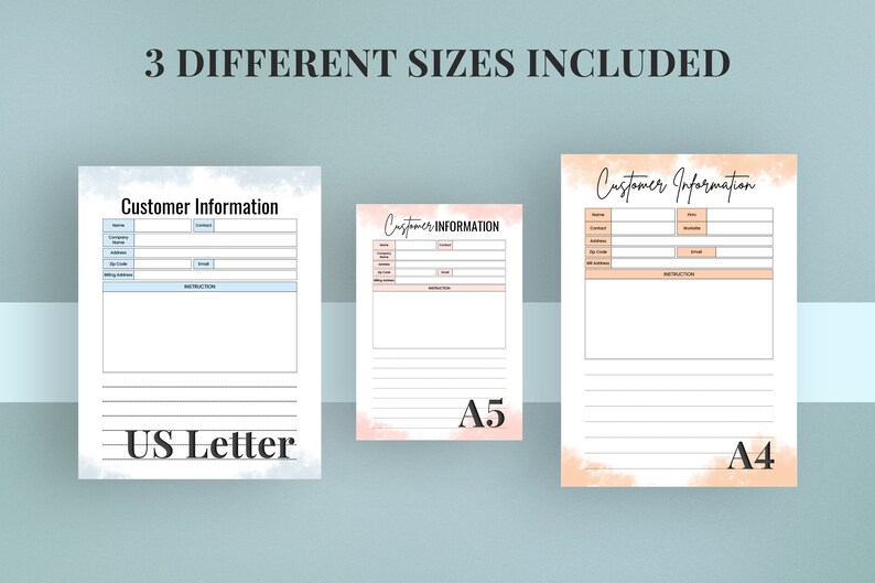 Printable Customer Information Sheet Direct Sales Planner - Etsy