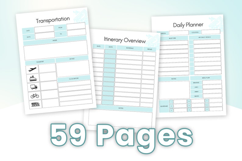 Editable Travel Planner Template Travel Printable Tracker - Etsy