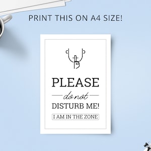 Printable Do Not Disturb Sign: Office Door Hanger (printable PDF) - Etsy