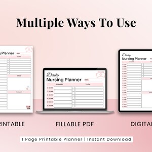 Daily Nursing School Printable Planner, Nursing School, Nursing ...