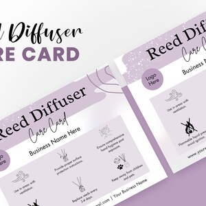 Reed Diffuser Care Card Canva Instructions, Reed Diffuser Care ...