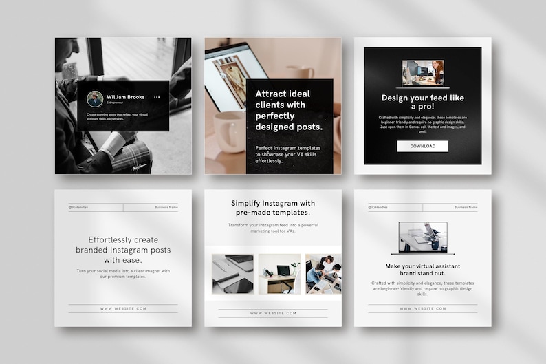 Virtual Assistant Instagram Templates, Editable Canva Social Media ...